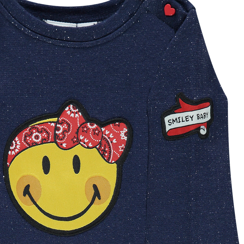 Robe manches longues effet 2 en 1 avec badge Smiley esprit rockabilly ...