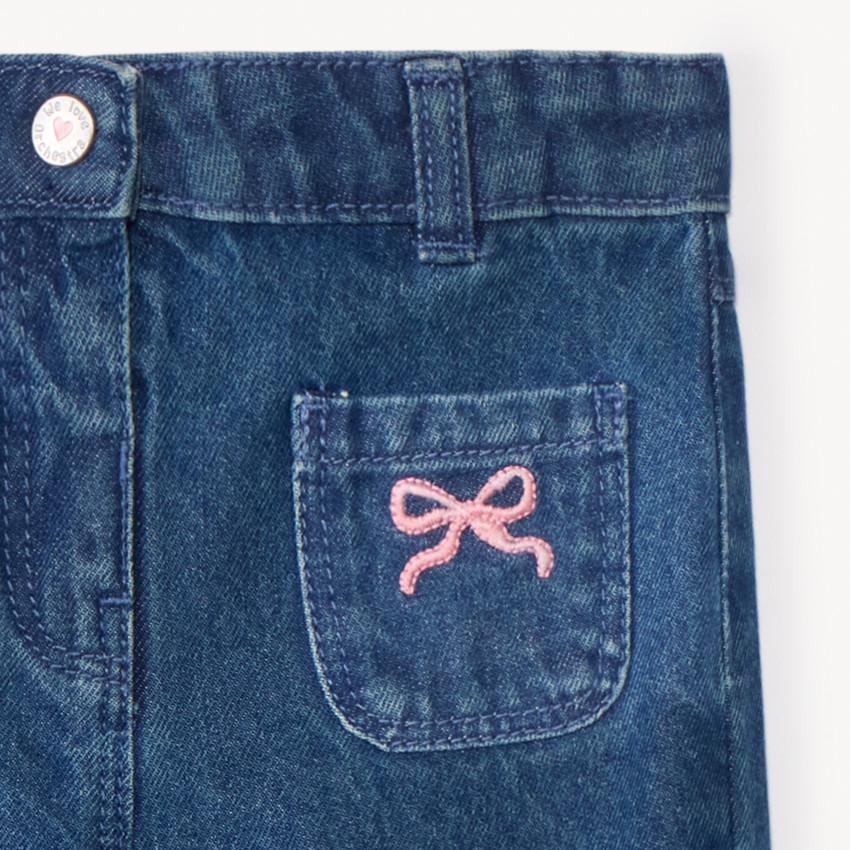 Jean large uni pour bébé fille | Orchestra