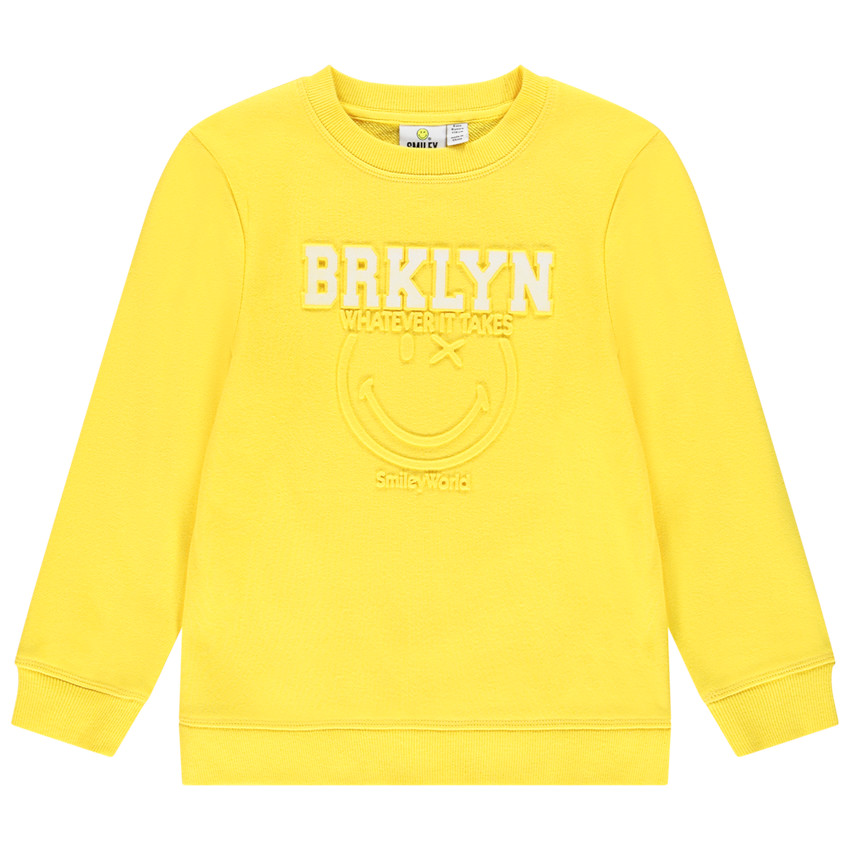 Sweat en molleton jaune motif SmileyWorld pour enfant garçon | Orchestra