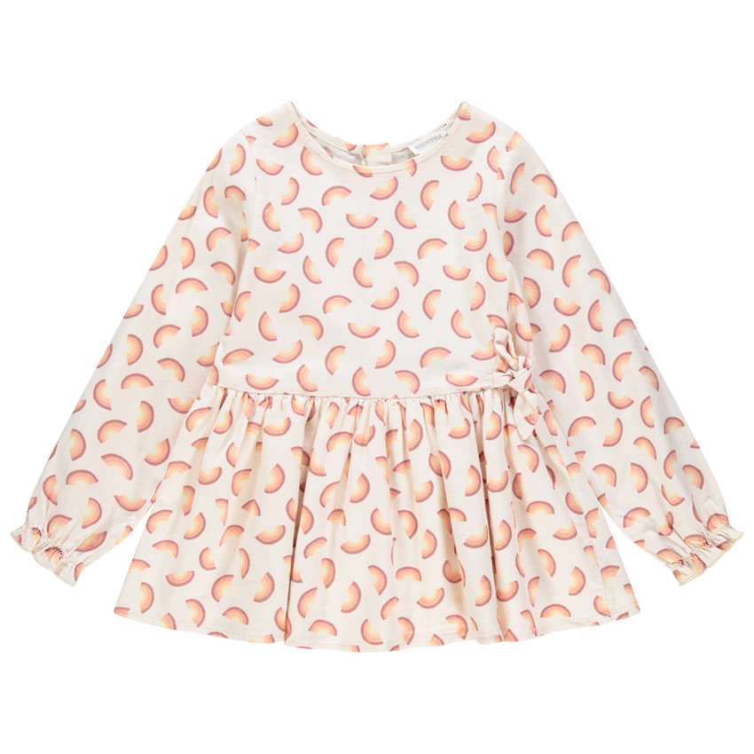 Tunique manches longues à imprimé coloré all-over