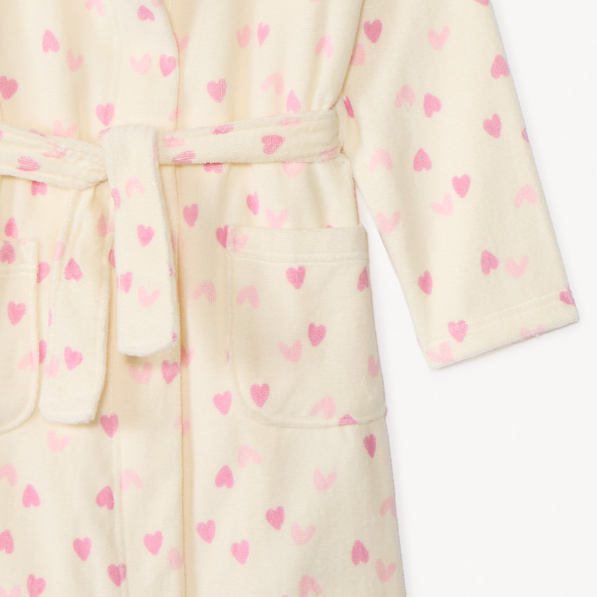 Peignoir de bain en éponge imprimé cœurs pour fille | Orchestra