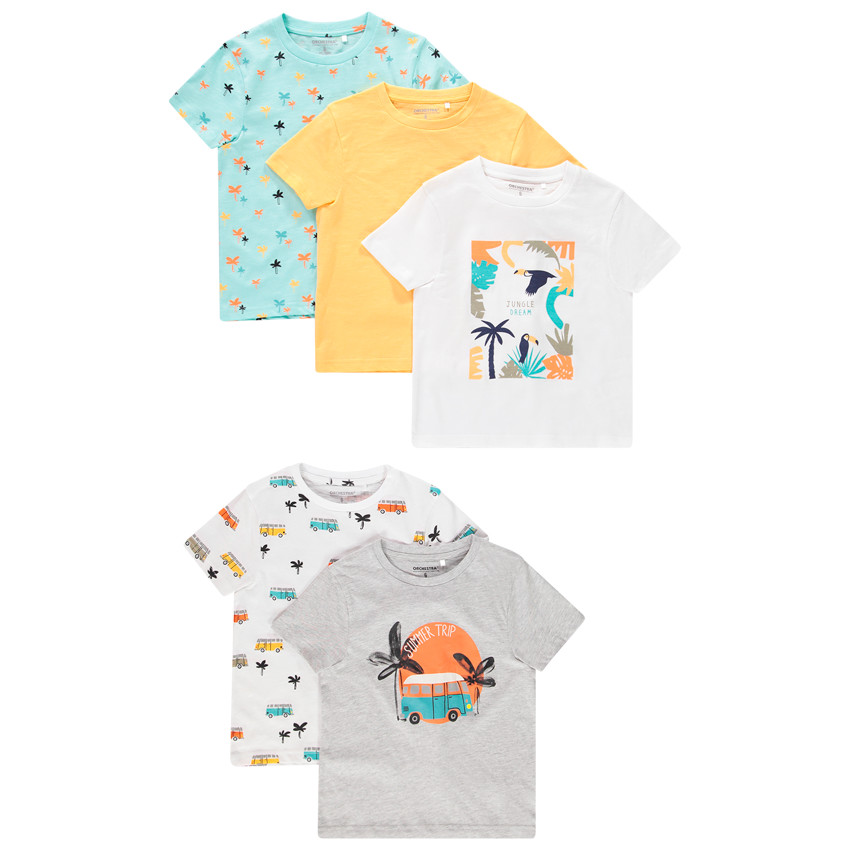 Lot de 5 T-shirts manches courtes pour enfant garçon | Orchestra