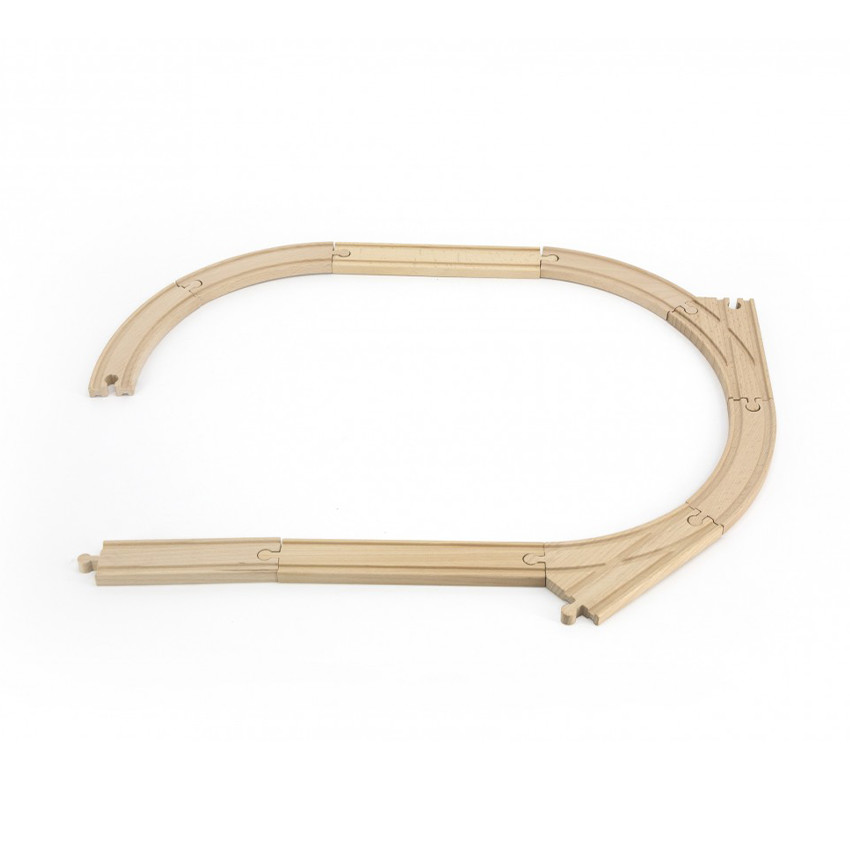 Set d'extension de rails pour train en bois 9 pièces | Tryco