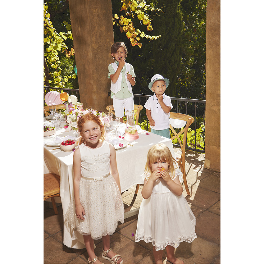 Ensemble de cérémonie robe en tulle brodé + bloomer pour bébé fille ...