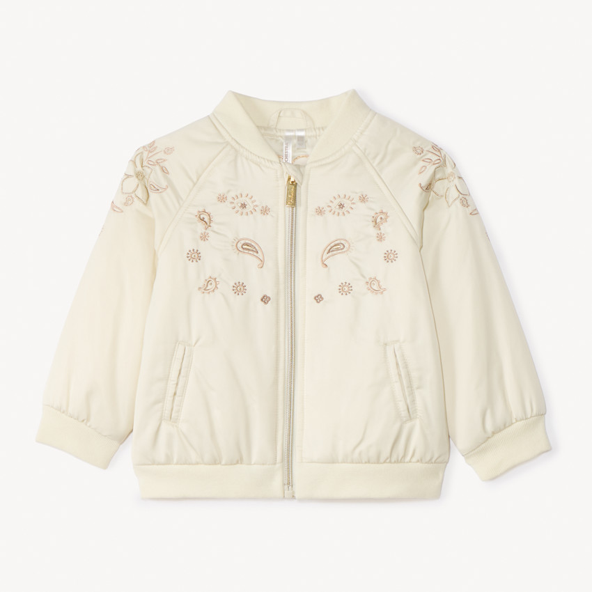 Bombers satiné à broderies cachemire pour bébé fille | Orchestra