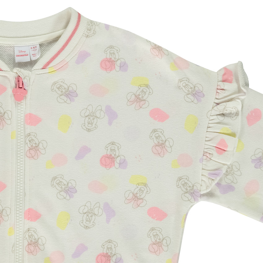 Gilet molleton à volants imprimé Minnie Disney pour fille | Orchestra